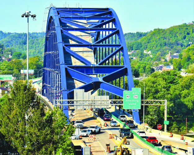 Removal of tarps reveals blue Fort Henry Bridge | News, Sports, Jobs ...